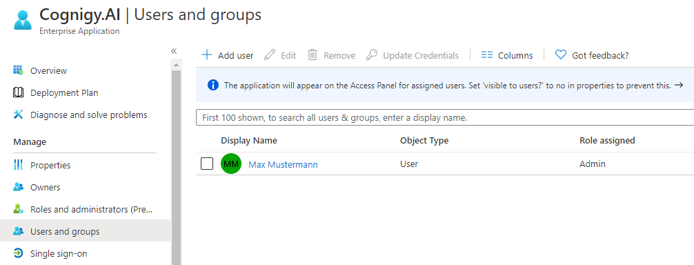 Azure Active Directory – Cognigy.AI Help Center